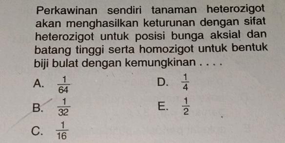 Perkawinan sendiri tanaman heterozigot akan | StudyX