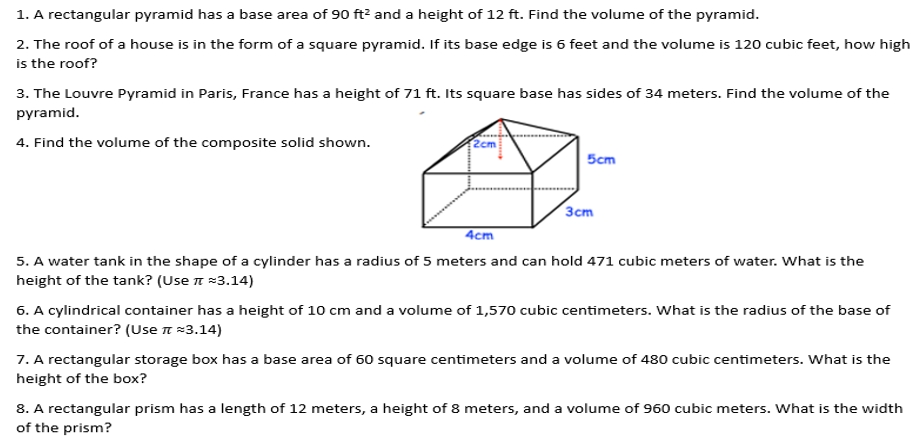 1 A rectangular pyramid has a base area of | StudyX