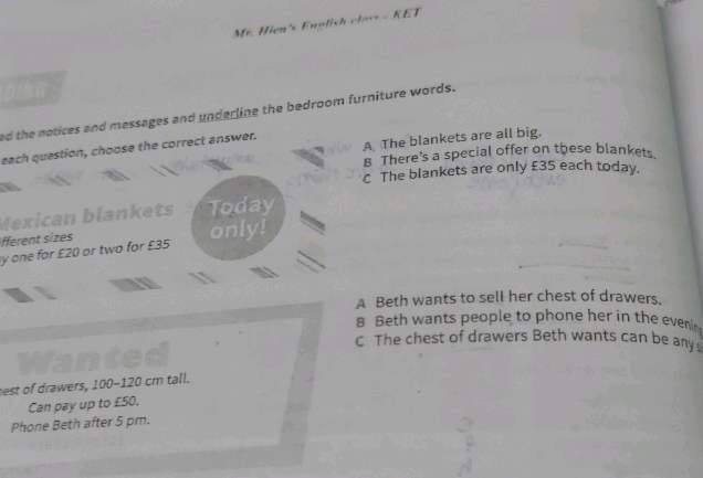 Read the notices and messages and underline | StudyX