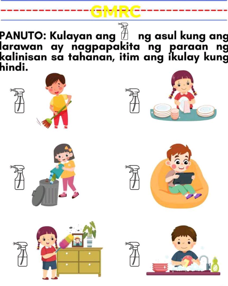3 PANUTO Kulayan ang 7 ng asul kung ang | StudyX