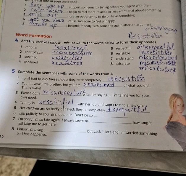 4 Add the prefixes dis- ir- mis- or un- to | StudyX