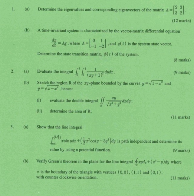 1 (a) Determine the eigenvalues and | StudyX
