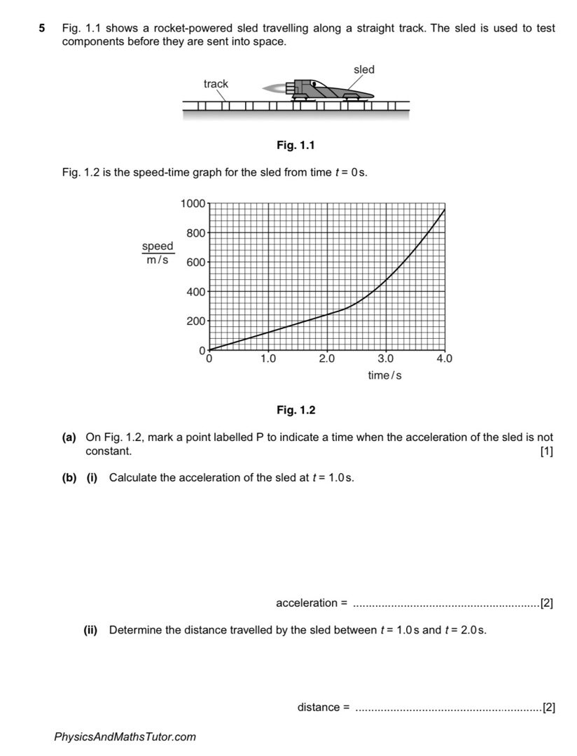 Fig 11 shows a rocket-powered sled | StudyX