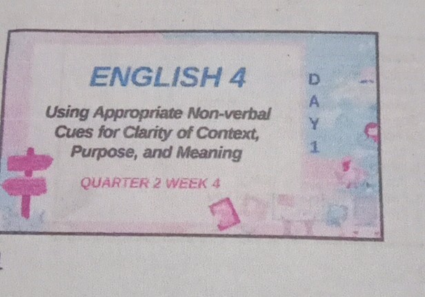 ENGLISH 4 Using Appropriate Non-verbal Cues