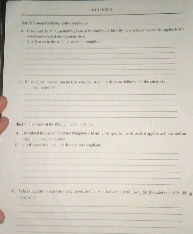 FIELD STUDY 1Task 2 National Building Code | StudyX