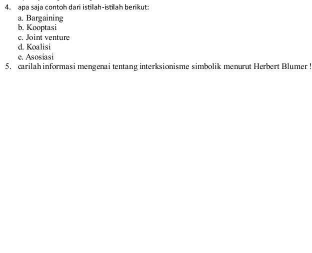 4 apa saja contoh dari istilah-istilah | StudyX