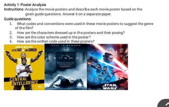 Activity 1 Poster AnalysisInstructions | StudyX
