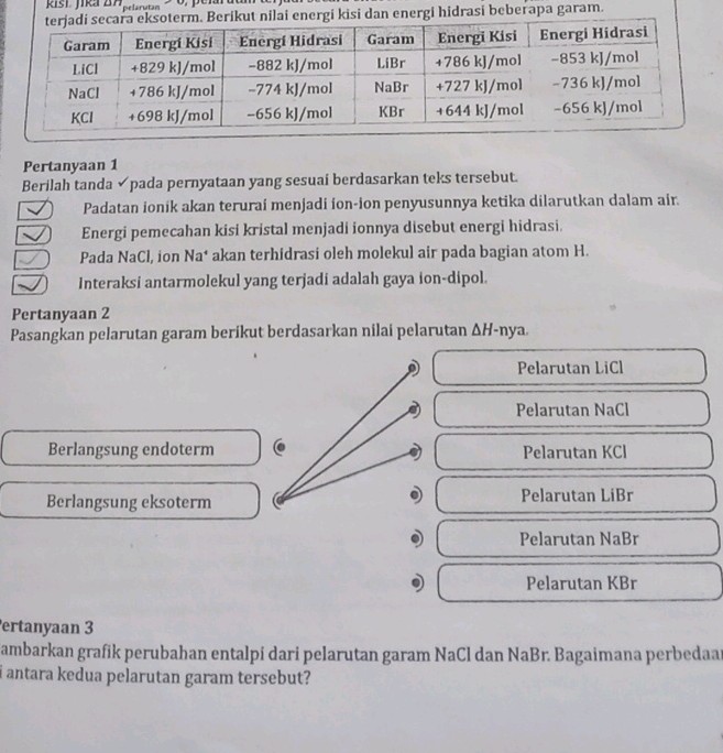 KISI JIKA DI pelarutan terjadi secara | StudyX