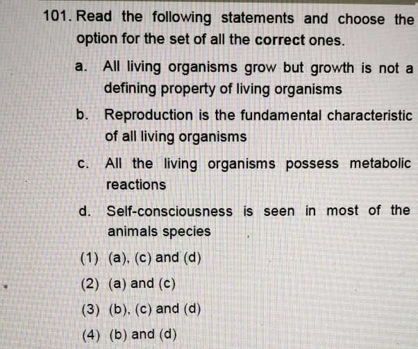 101 Read the following statements and choose | StudyX