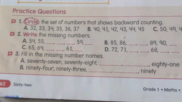 Practice Questions 1 Circle the set of | StudyX