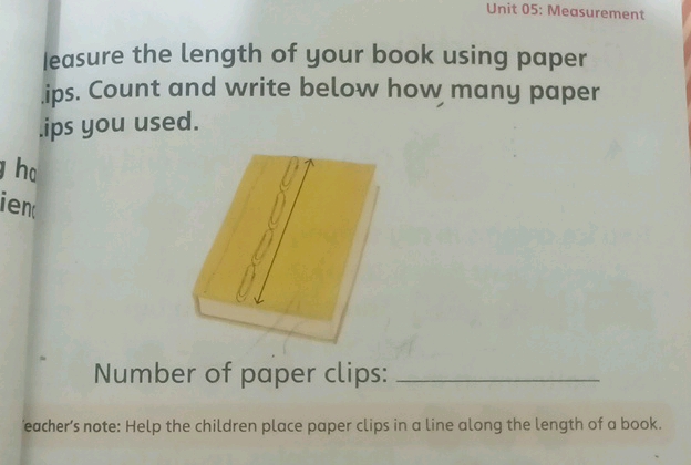 Measure the length of your book using paper | StudyX