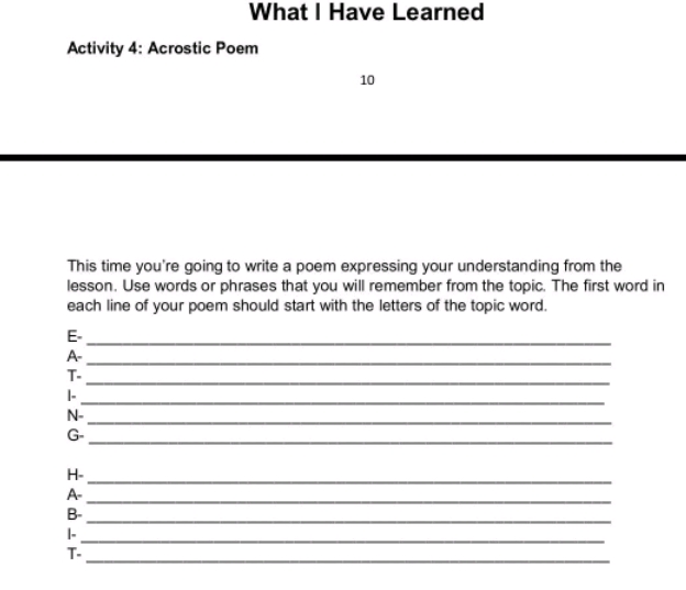 Activity 4 Acrostic Poem This time youre | StudyX
