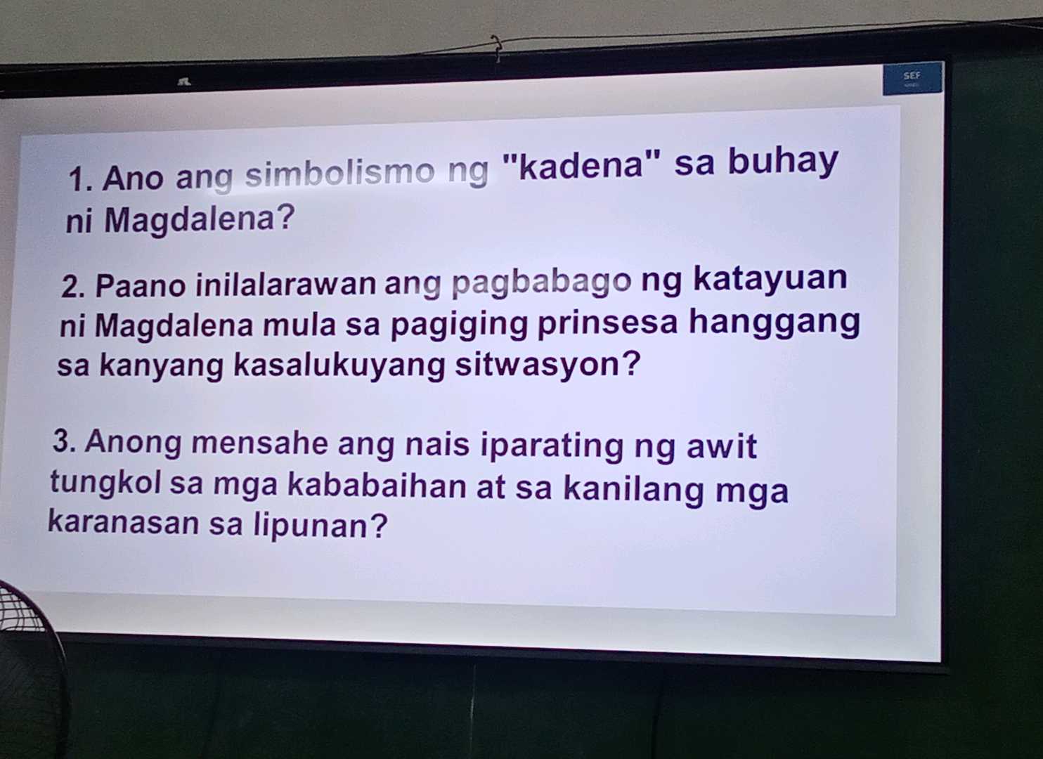 1 Ano ang simbolismo ng kadena sa buhay ni | StudyX