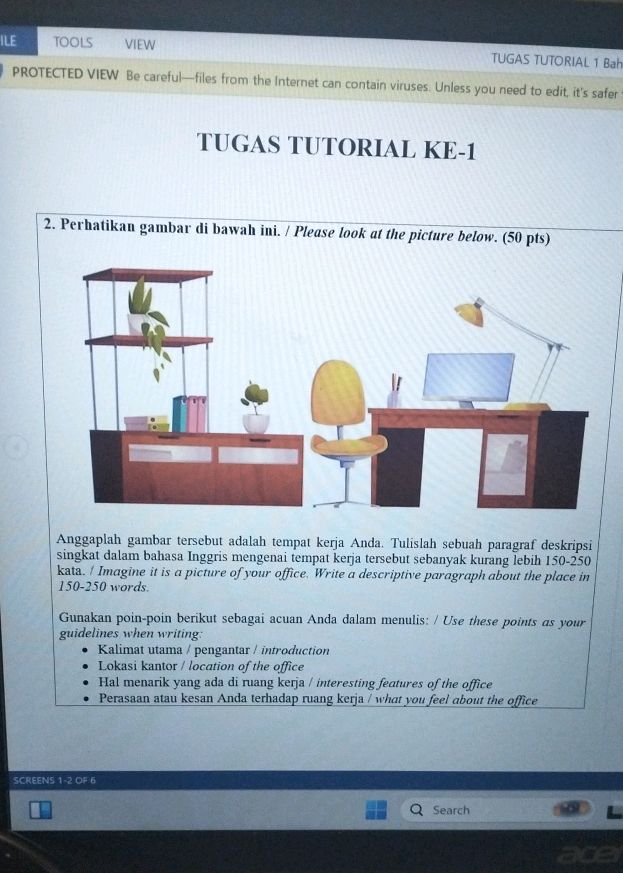 TOOLS VIEW TUGAS TUTORIAL I Bah PROTECTED | StudyX