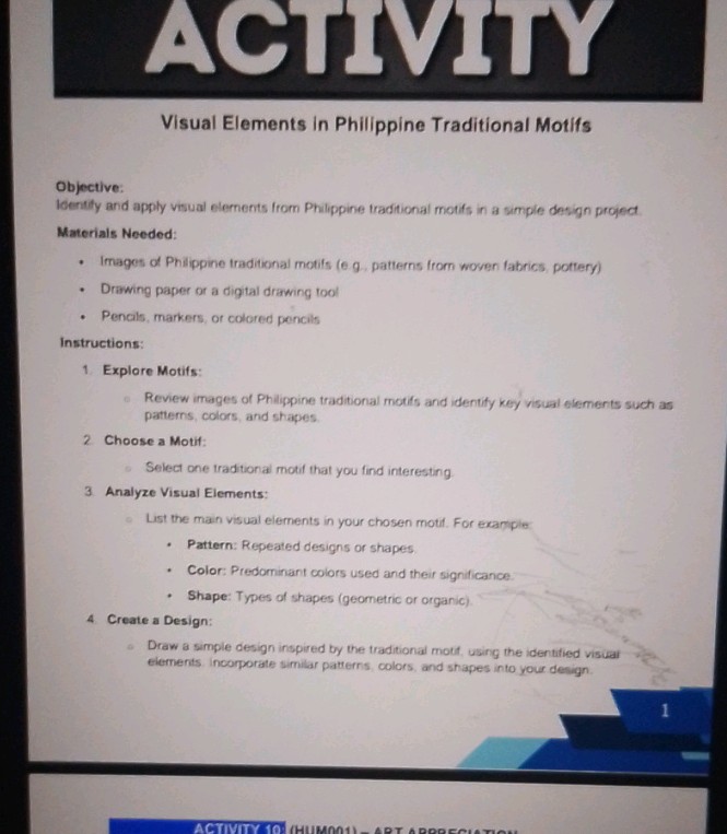 Visual Elements in Philippine Traditional | StudyX