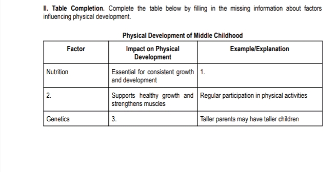 II Table Completion Complete the table below | StudyX
