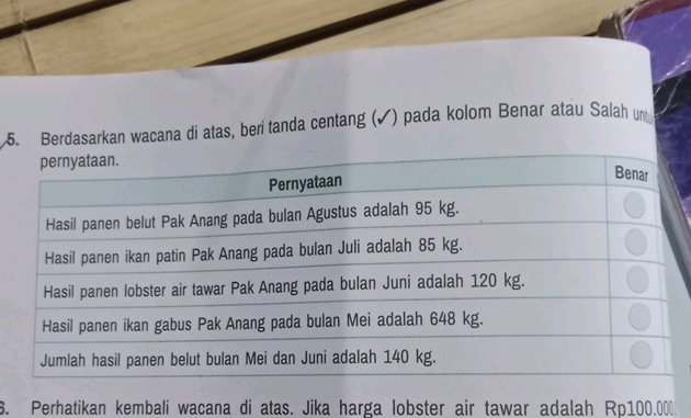 5 Berdasarkan wacana di atas beri tanda | StudyX