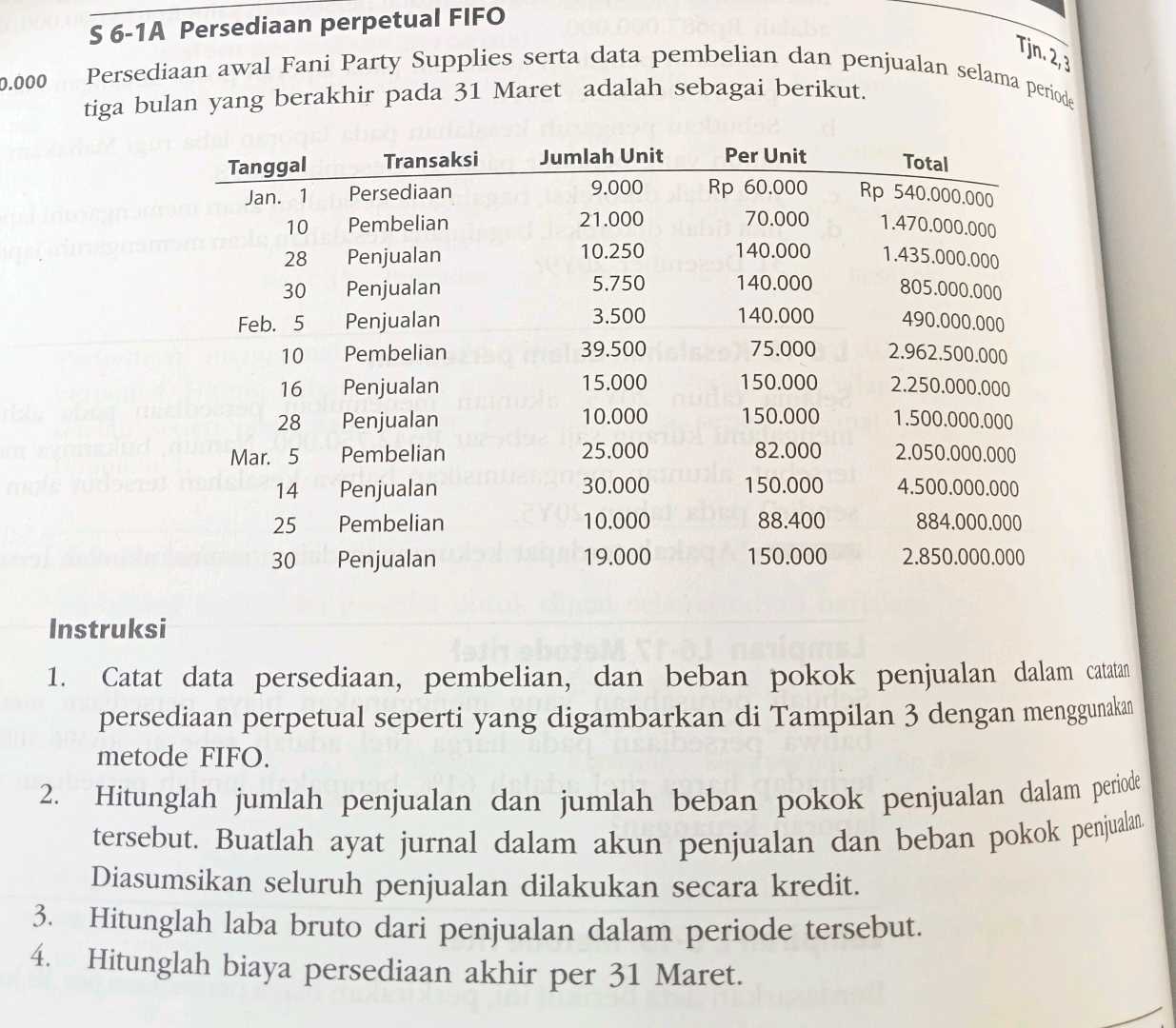 S 6-1A Persediaan perpetual FIFO 0000 | StudyX