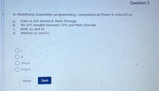 Question 3 In Mainframe Assembler | StudyX