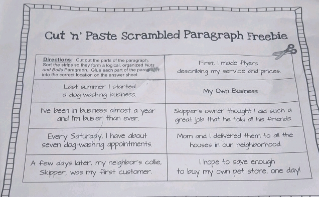 Cut n Paste Scrambled Paragraph | StudyX