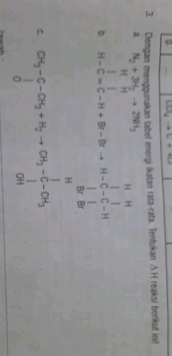 Dengan menggunakan tabel energi ikatan | StudyX