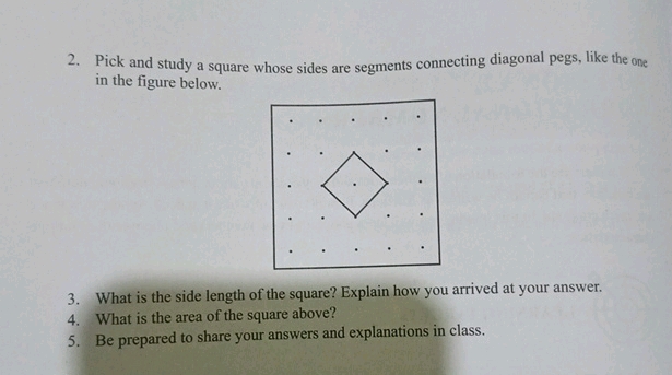 2 Pick and study a square whose sides are | StudyX