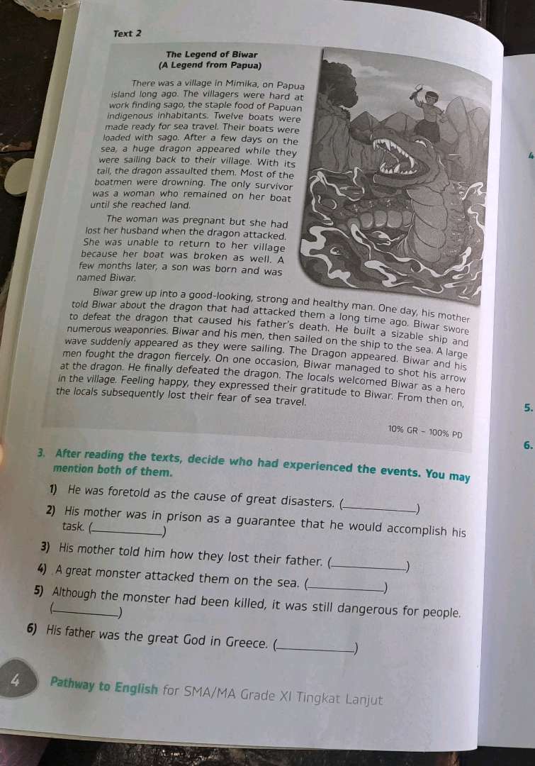 Text 2 The Legend of Biwar (A Legend from | StudyX