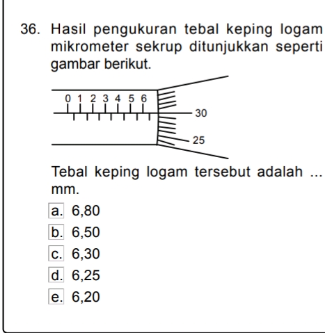 36 Hasil pengukuran tebal keping logam | StudyX