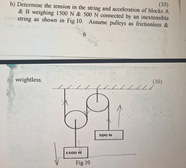 b) Determine the tension in the string and | StudyX