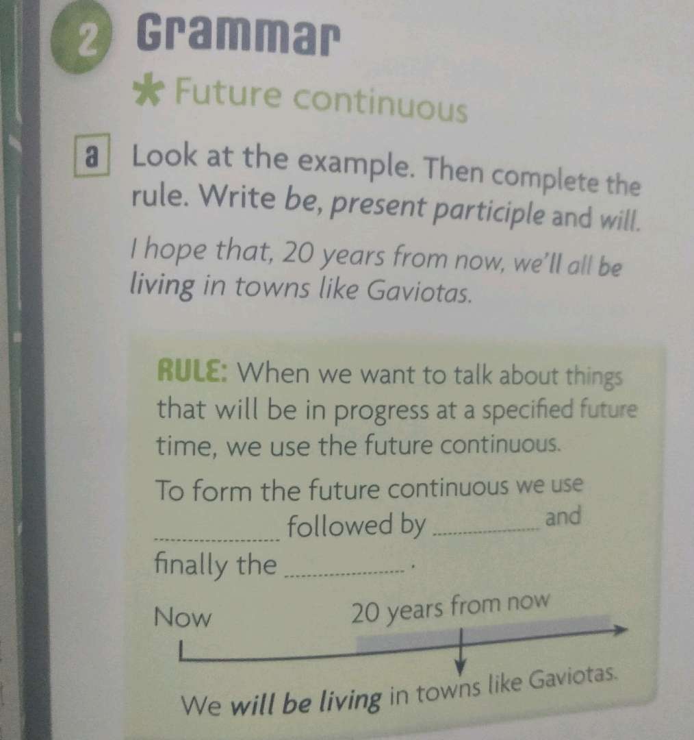 2 Grammar Future continuous a Look at the | StudyX