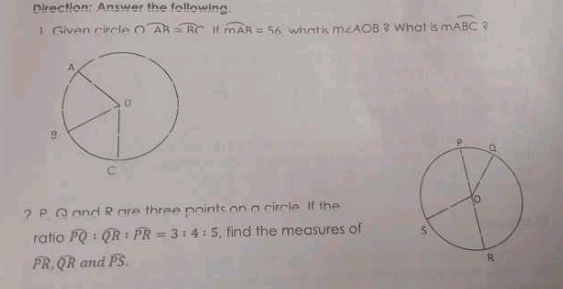 Direction Answer the following 1 Given | StudyX
