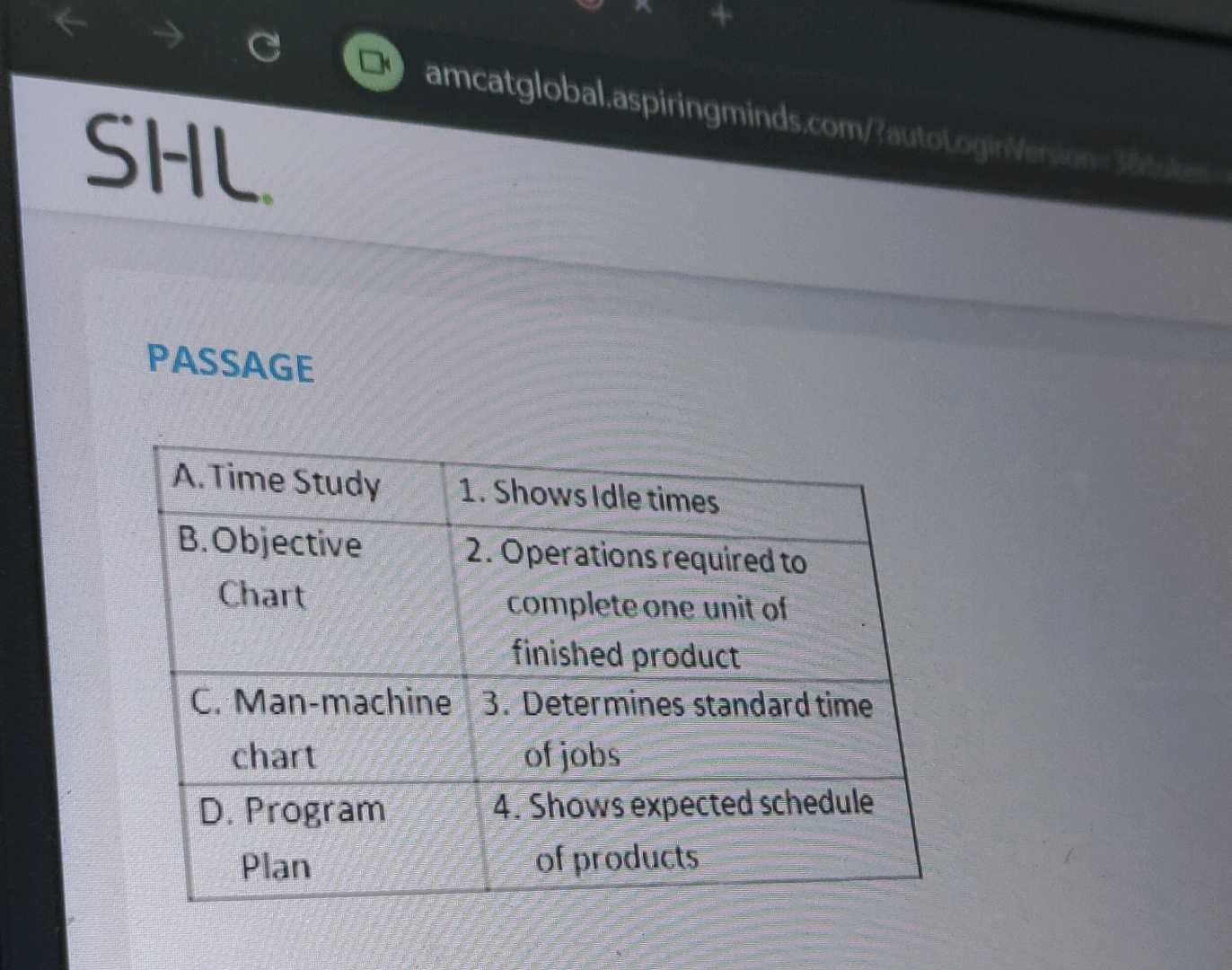 PASSAGE A Time Study B Objective Chart C | StudyX