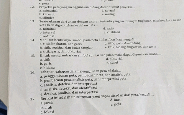 12 Proyeksi peta yang menggunakan bidang | StudyX