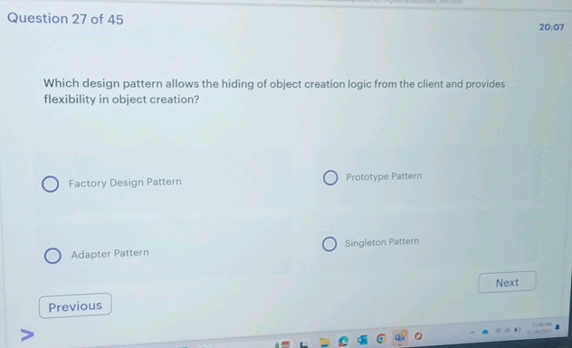 Which design pattern allows the hiding of | StudyX