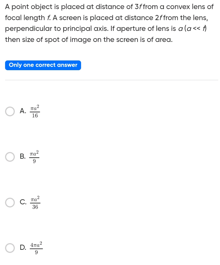 A point object is placed at distance of 3 f | StudyX