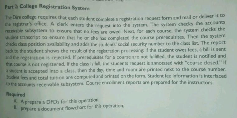 Part 2 College Registration System The Dire | StudyX