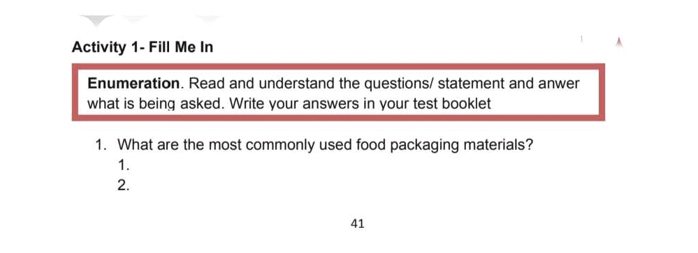 Activity 1- Fill Me In Enumeration Read and | StudyX