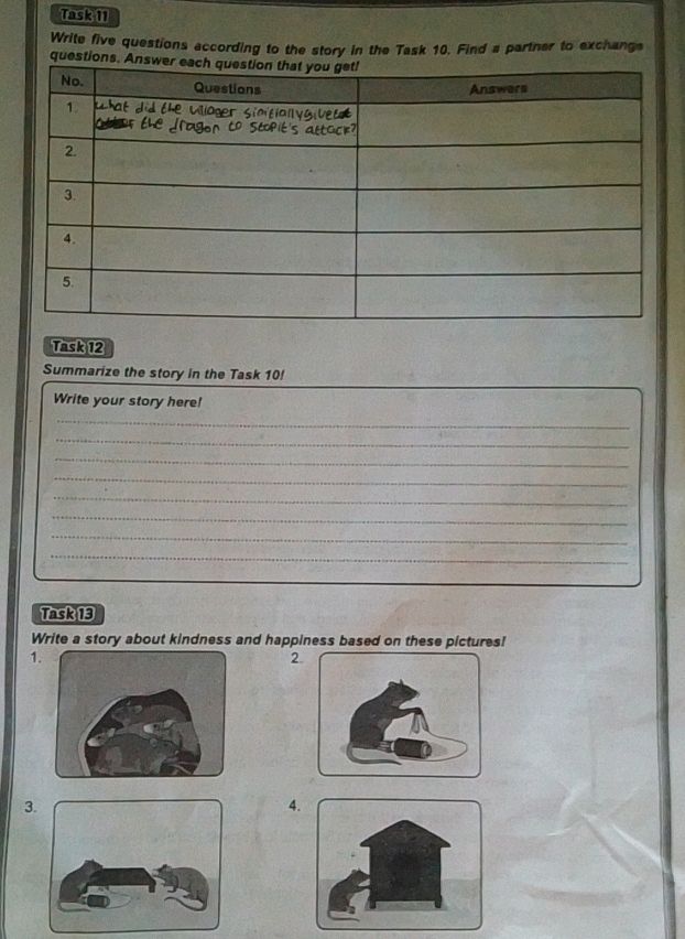 Taskin Write five questions according to the | StudyX