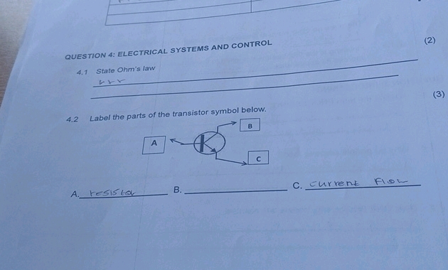 QUESTION 4 ELECTRICAL SYSTEMS AND CONTROL 41 | StudyX