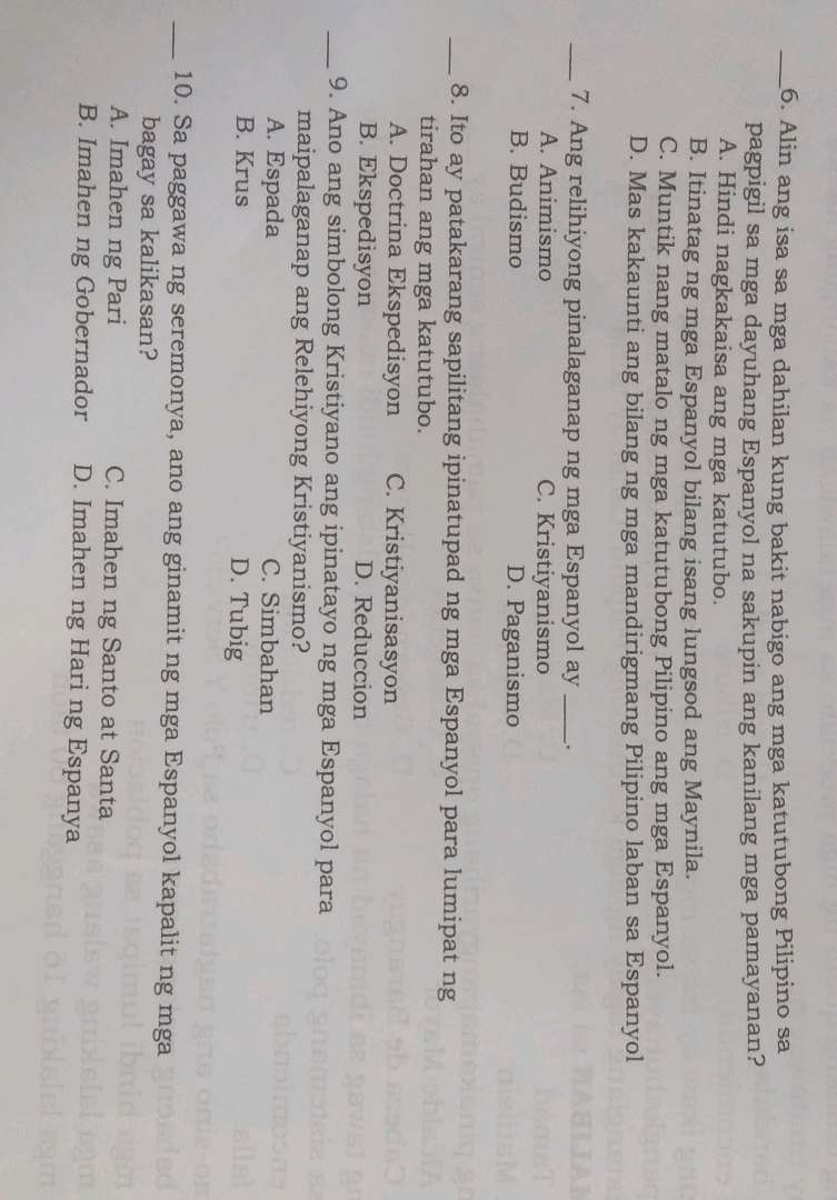 6 Alin ang isa sa mga dahilan kung bakit | StudyX