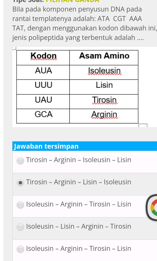 Bila pada komponen penyusun DNA pada rantai | StudyX