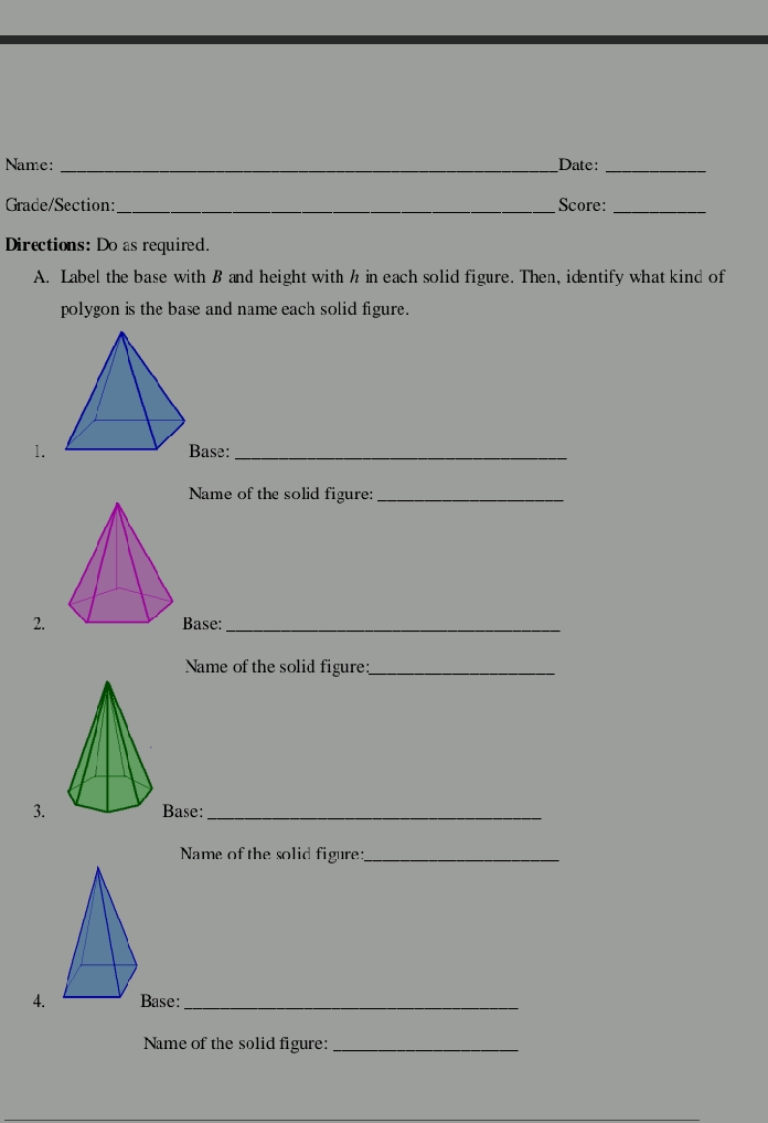 Name Date Grade/Section Score Directions | StudyX