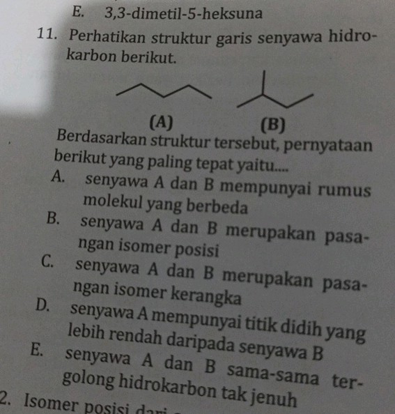 E 33-dimetil-5-heksuna 11 Perhatikan | StudyX