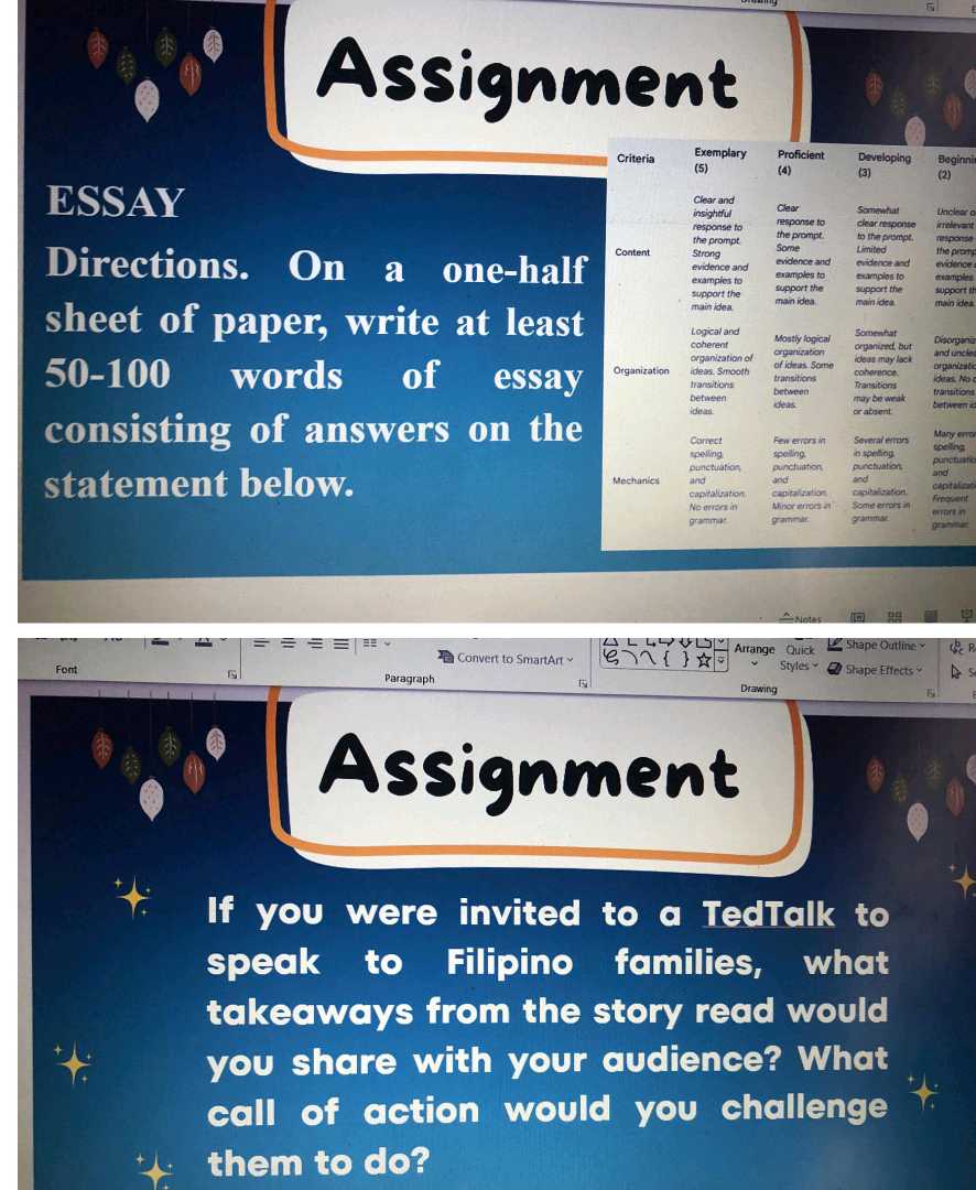 Assignment ESSAY Directions On a one-half | StudyX