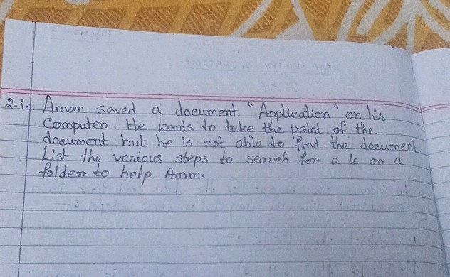 2i Aman saved a document Application on his | StudyX