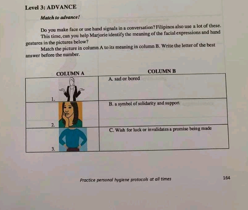 Level 3 ADVANCE Match to advance Do you make | StudyX