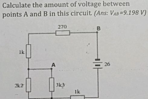 Calculate the amount of voltage between | StudyX