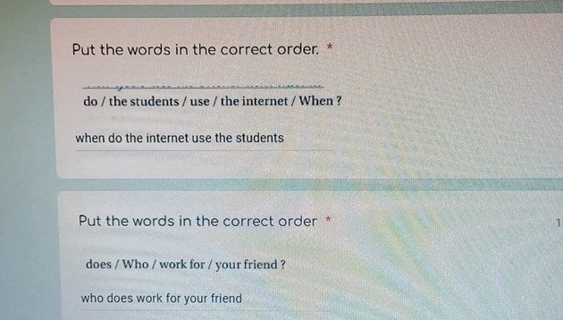 Put the words in the correct order do / the | StudyX