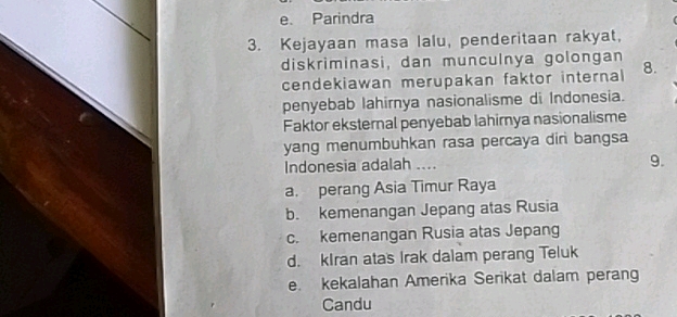 e Parindra 3 Kejayaan masa lalu penderitaan | StudyX