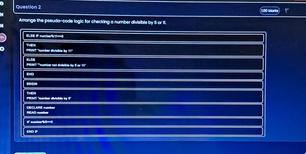Question 2 Arrange the pseudo-code logic for | StudyX